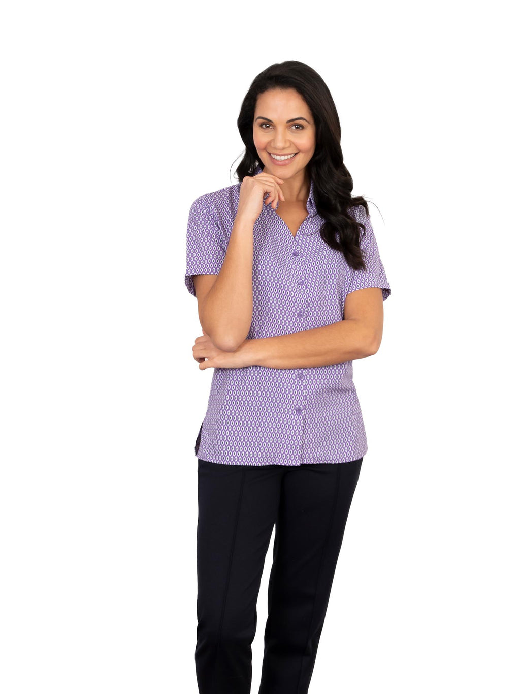 EMMA BERRY BUTTON DOWN SHORT SLEEVE – Vortex Designs Uniform