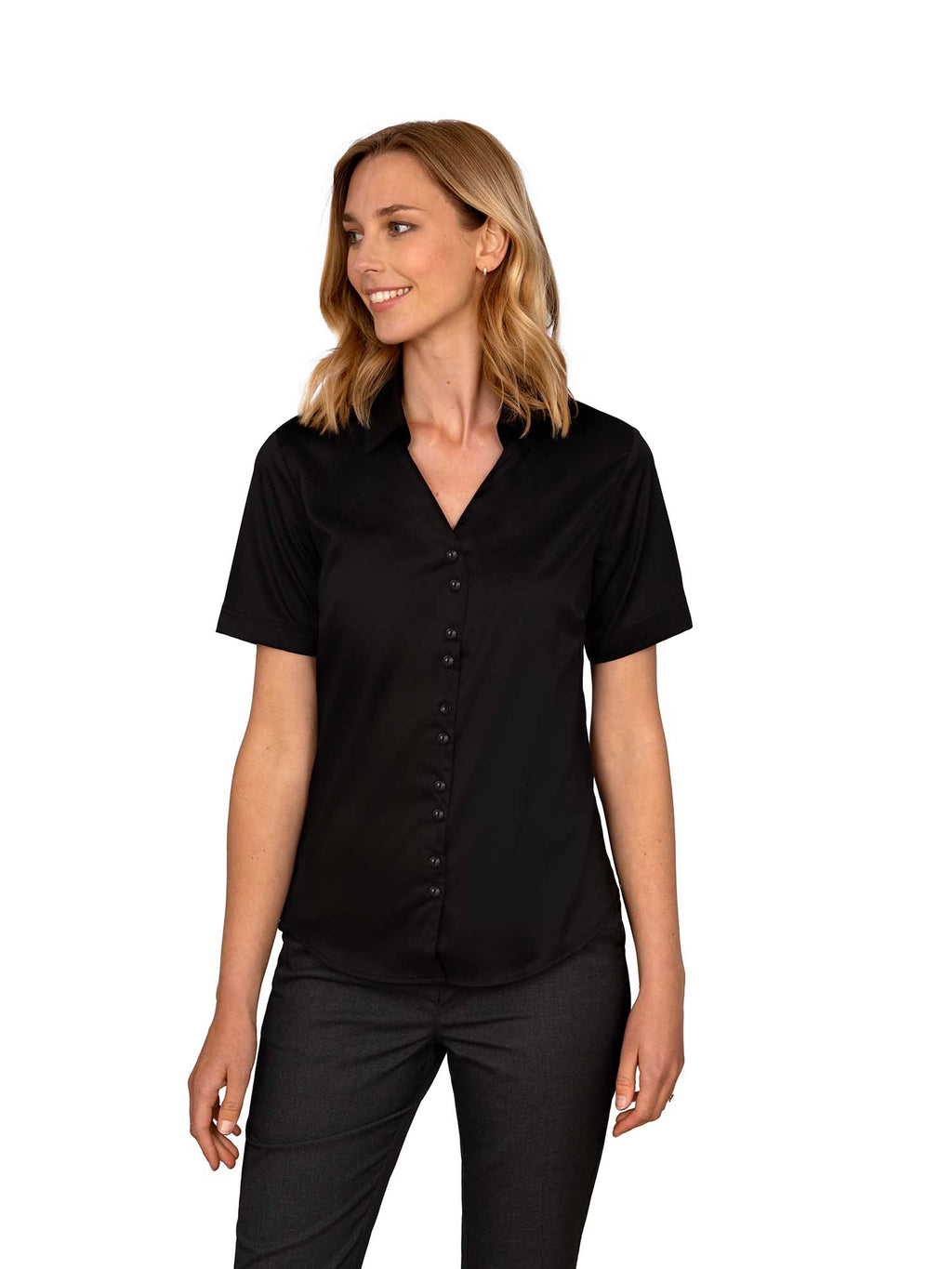 Freya short sleeve blouse | Black | Ladies Uniform | Vortex Designs ...
